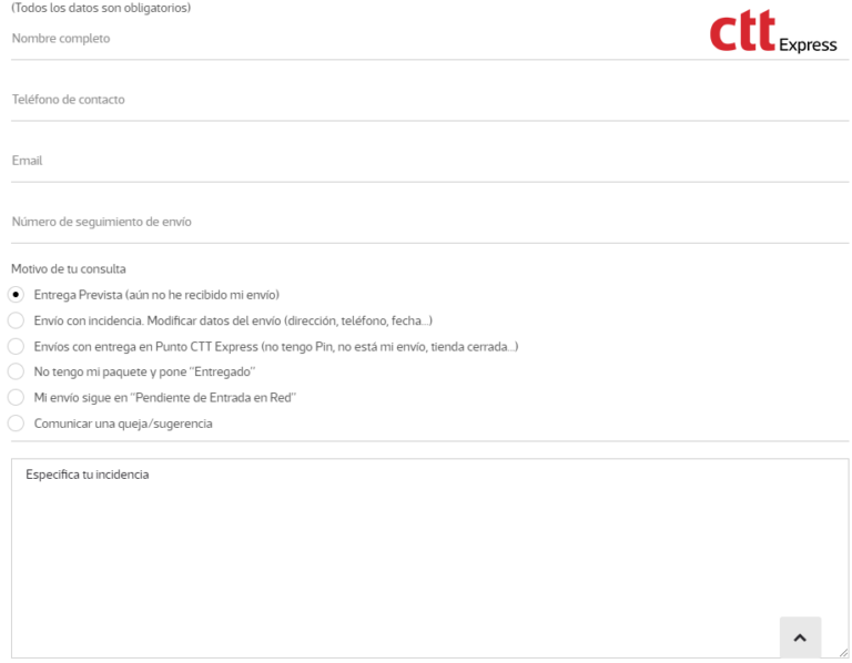 Teléfono de CTT EXPRESS《 Resuelve tu incidencia ahora