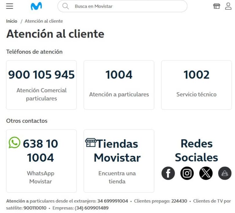 Atención al cliente de MOVISTAR《 Teléfono Gratis